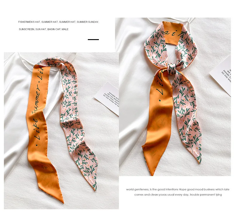 Usa Hot Sale Silky Feeling Twill Bag Scarf Available 130x7cm Head ...