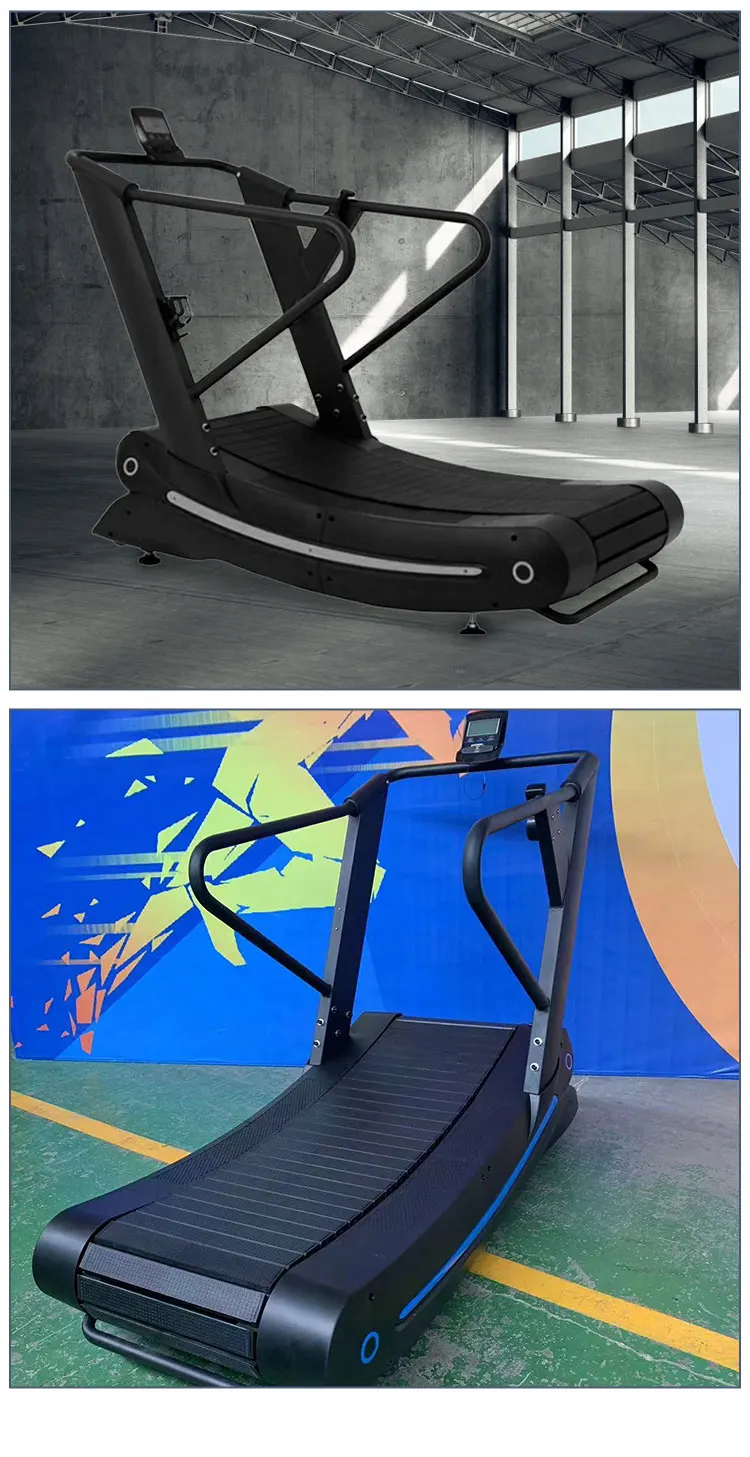 Commercial Gym Curved Treadmill Machine Running No Power Fitness ...