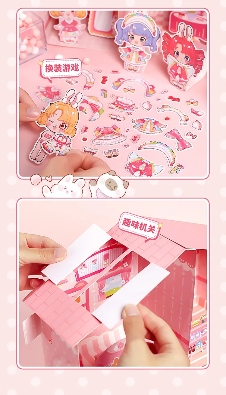 Simno Creative Kawaii Stationary Diy Quiet Book 3d Cardboard Toy House ...