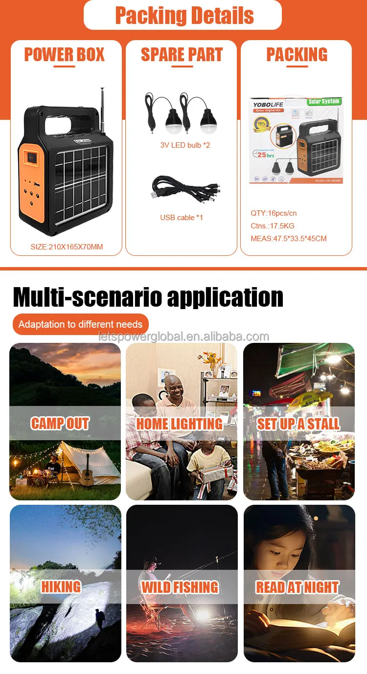 Yobolife Portable Solar DC System - 3.2V Lifepo4 Battery