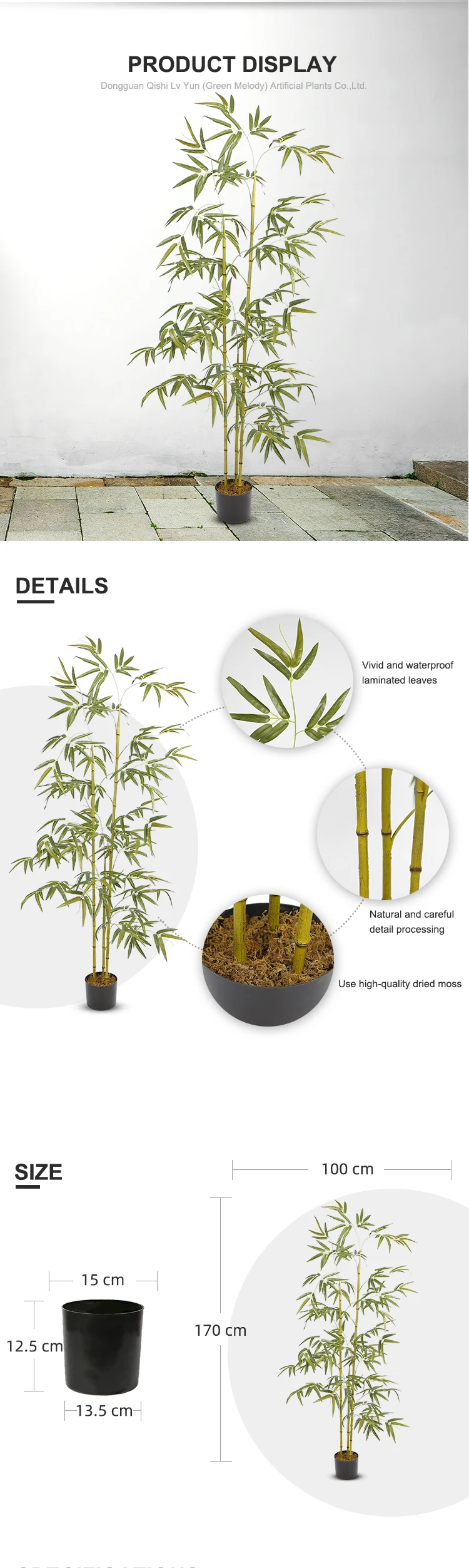 170cm Artificial Bamboo Korean Tree Fake Bamboo Plant Manufacturing ...