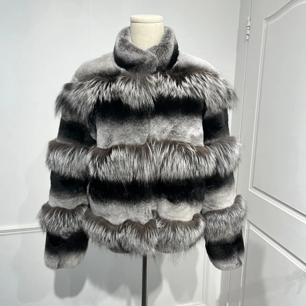 Rxfurs Formal Winter Coats Suppliers Natural Silver Fox Animal Fur Coat ...
