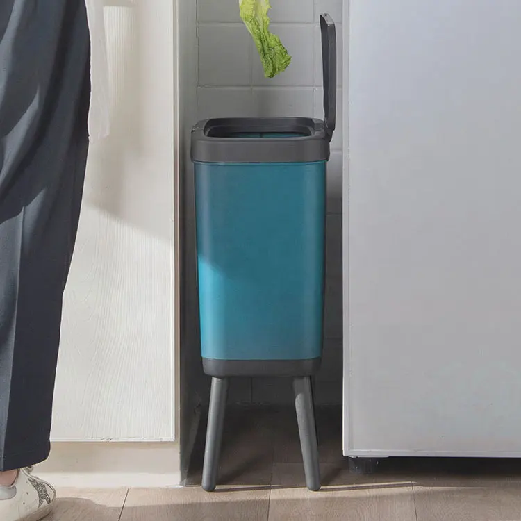 Wholesale 13 Gallon New Design Plastic Trash Cans Narrow Square Trash ...