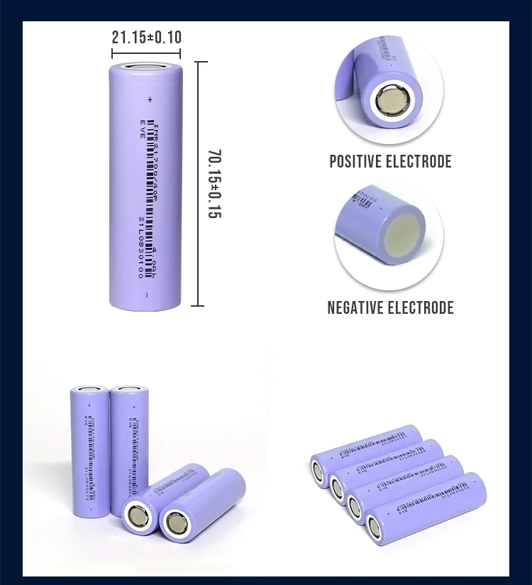 Eve 21700 40p Case Battery 21700 E Bike 4000mah For Flashlights 3.6v ...