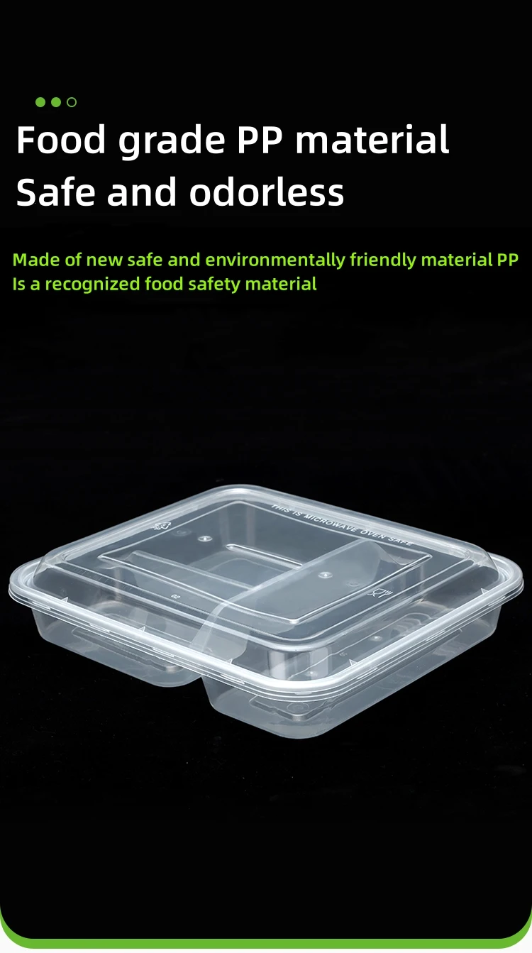 3 Compartment Takeaway Microwavable Container Disposable Plastic Food ...