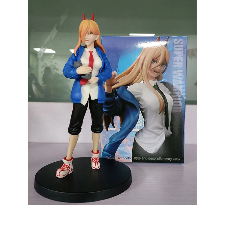 Hot Anime Figure Chainsaw Man Denji Handsome Helmet Saw Fighting Pose ...