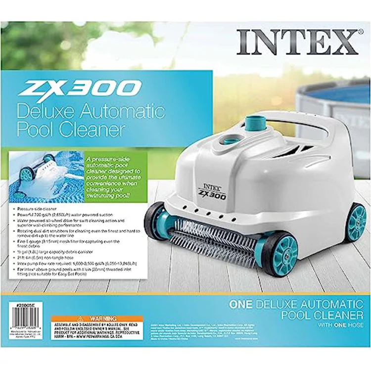Intex 28005 Grey Deluxe Swimming Pool Equipment Accessories Automatic Robot Pool Vacuum Cleaner ...