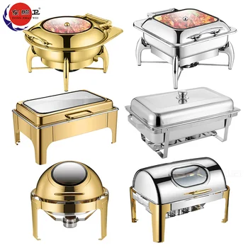 Factory Customize Roll Top Chaffing Dishes Wedding Party Supplies Luxury Buffet Set Catering ...