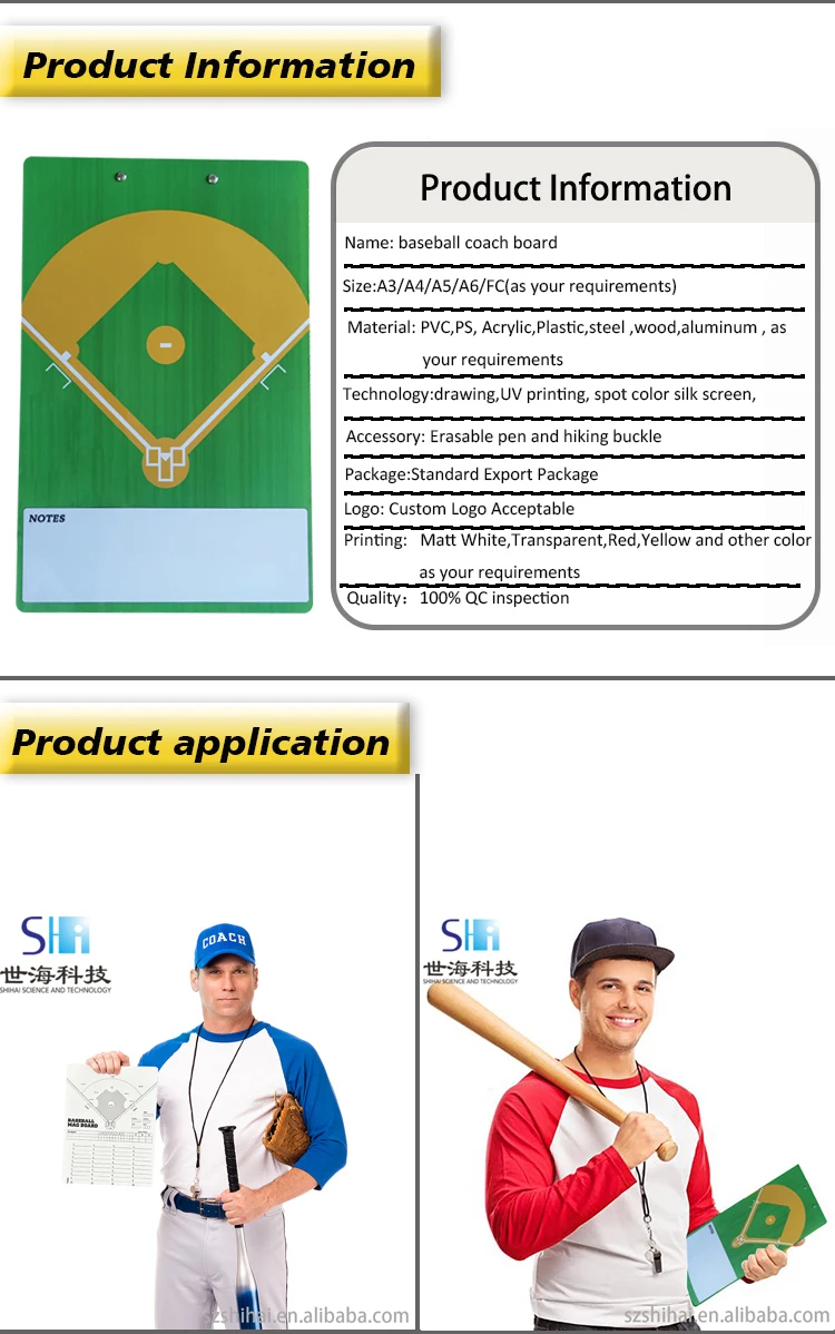 High Quality Clipboard Baseball Coach Sheet Board Tactical Layout For ...