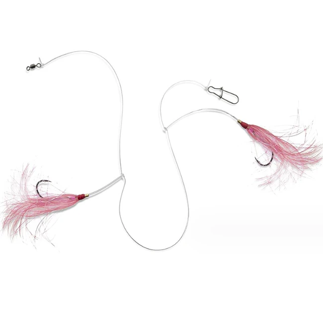 Hi-Lo Rig Double Fluke Rig With Mylar Teaser Saltwater Fishing Sea Bass ...