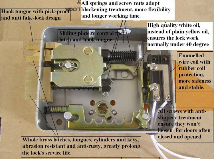 12V Electric Rim Door Lock - Double-Cylinder Security