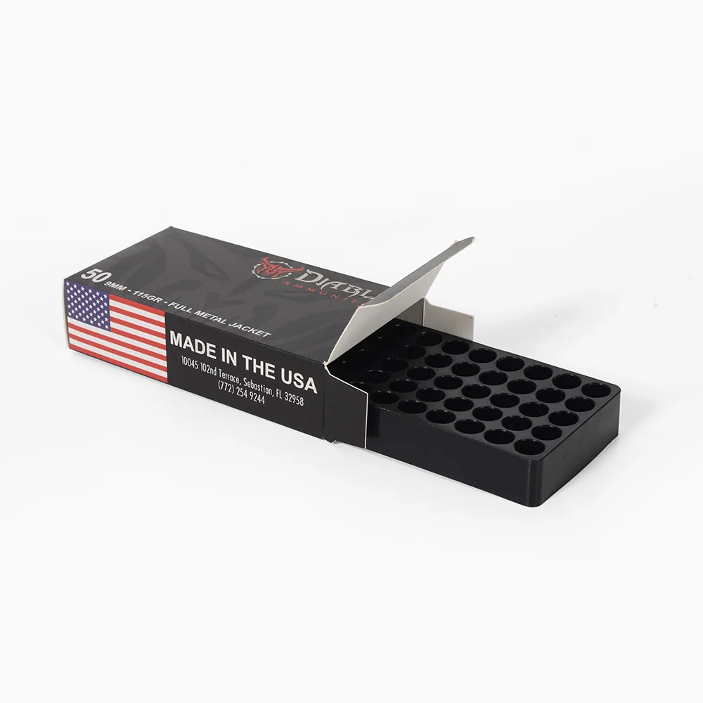 Custom Ammunition Packaging Cardboard Ammo Box for 9mm 223 556 12 Gauge ...
