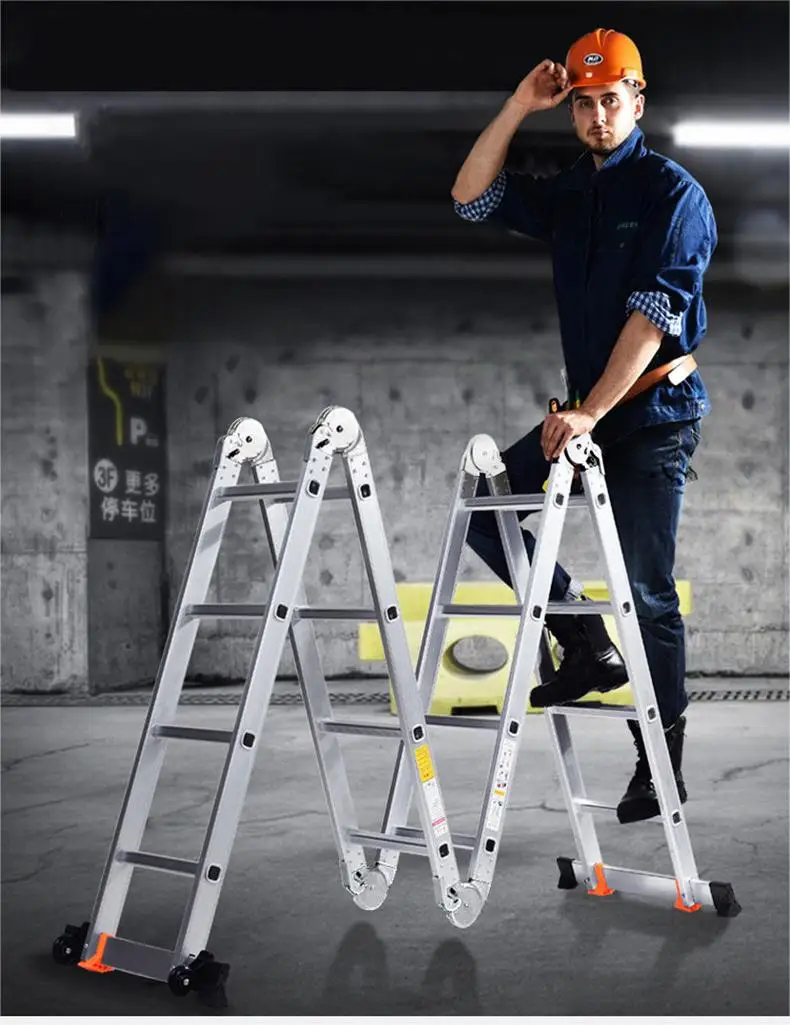 Multipurpose Work Platform Adjustable Ladder Telescopic Double Sided ...