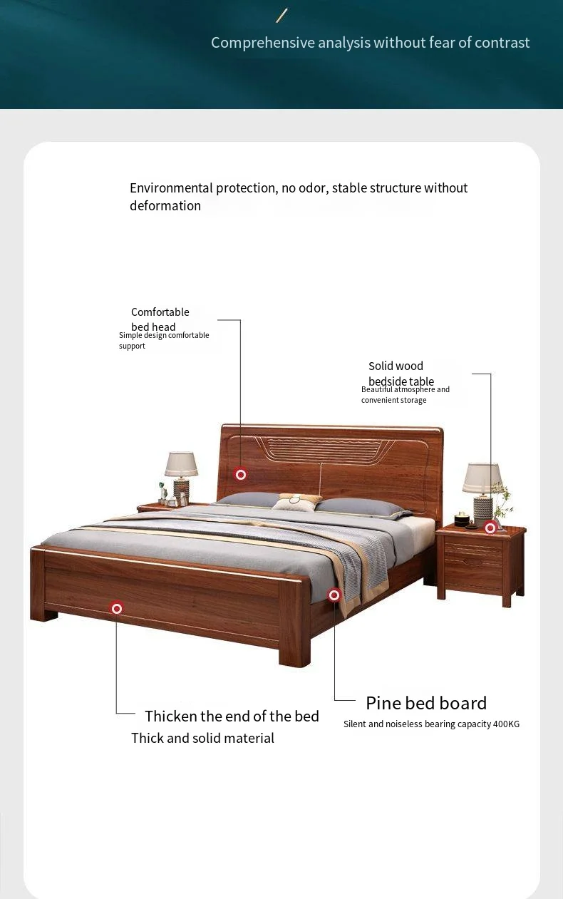 Solid Wood Bed Chinese Style Light Luxury Storage Bed Bedroom Furniture ...