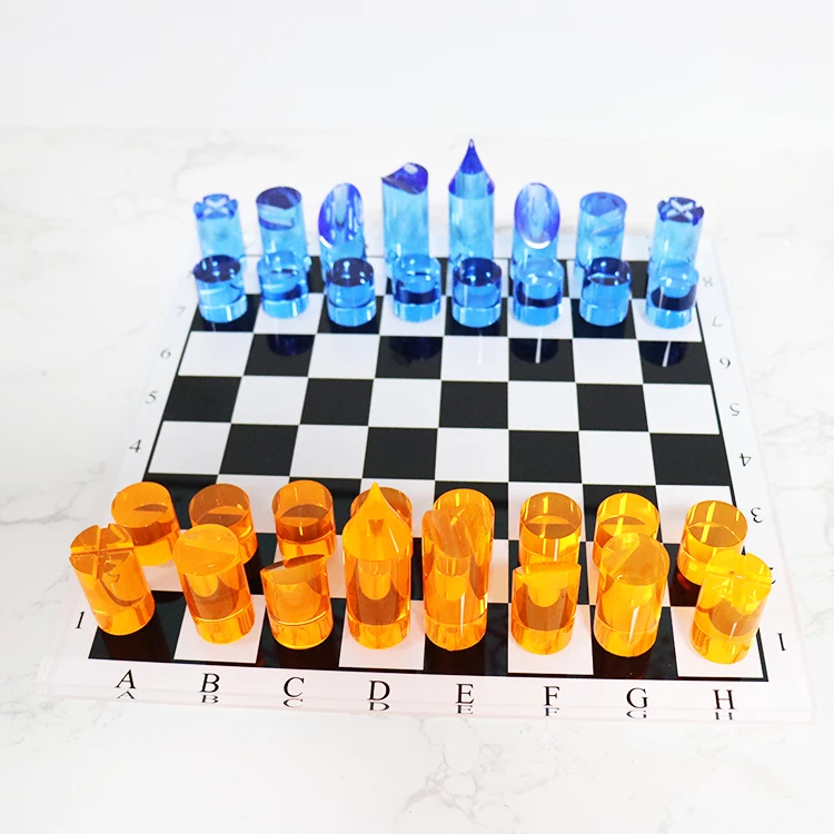 Custom Chess Set Clear Acrylic Chess Game Board Children Game Toys ...
