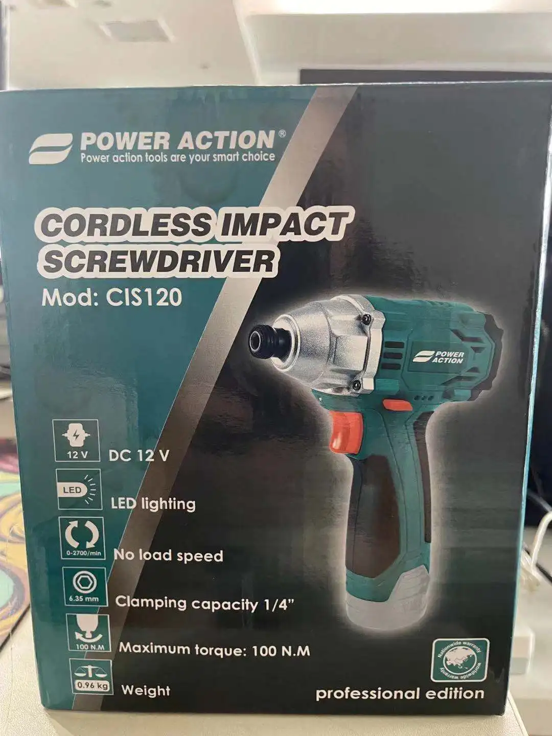 Power Action 12v Cordless Lithium Ion 2-speed Drill Cd120 Driver With ...