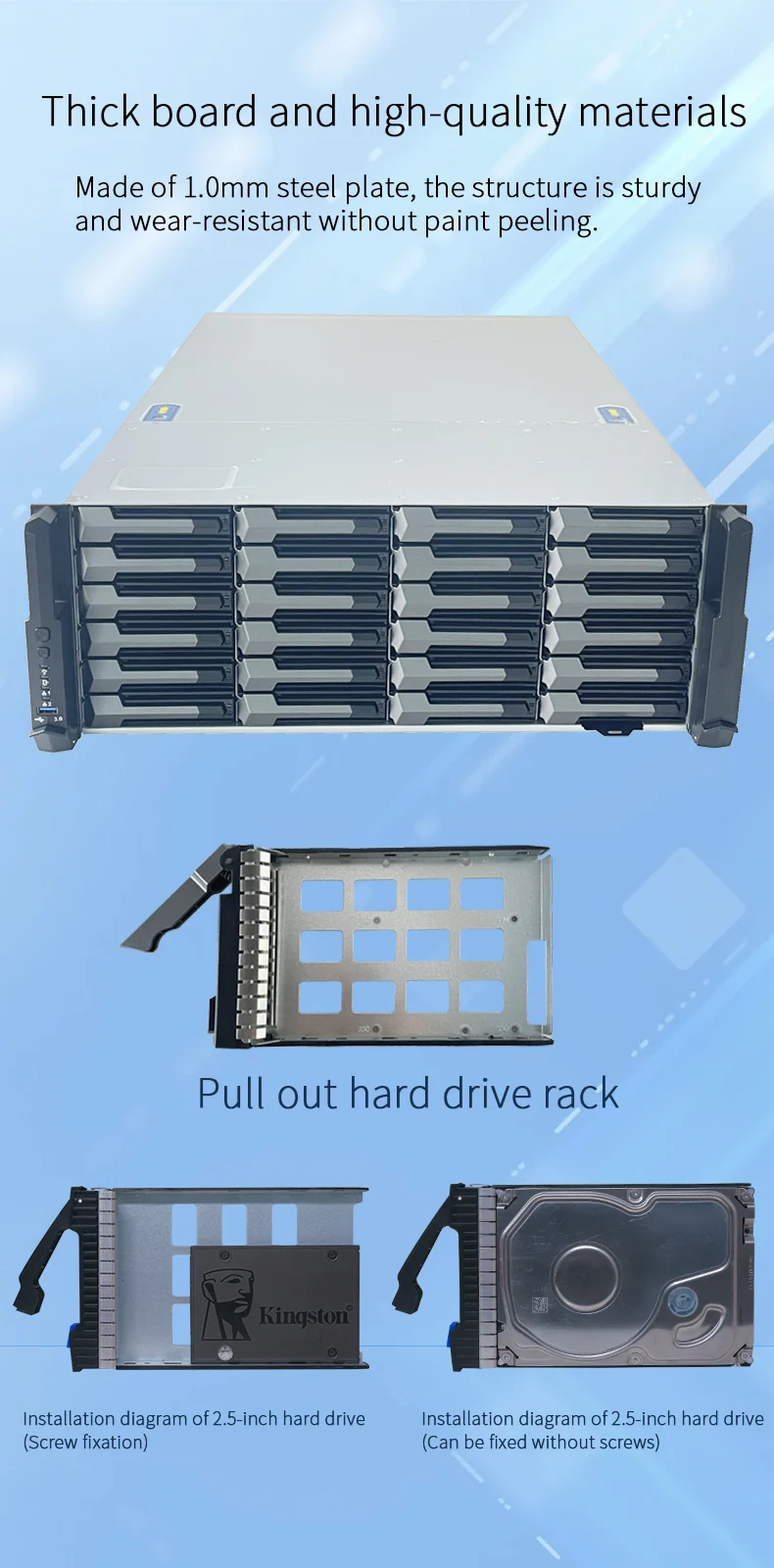 4U Server Case - 24bays NAS Storage with Redundant Power