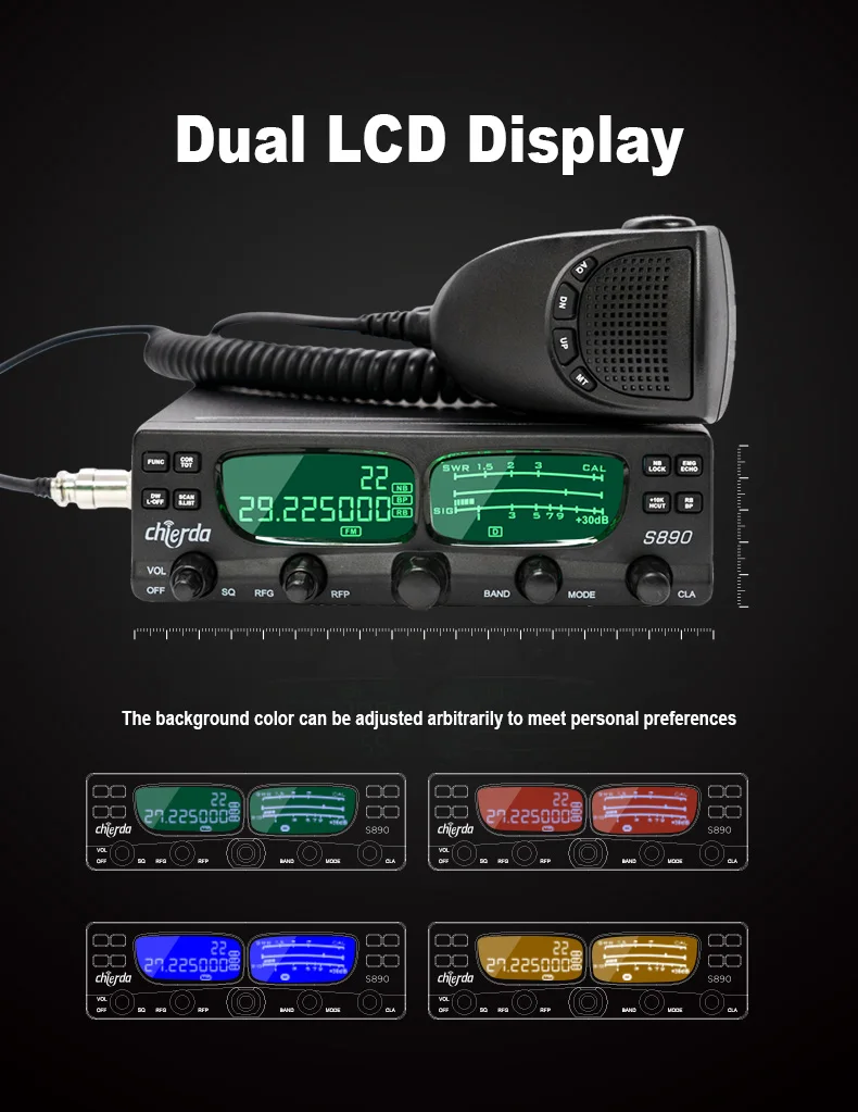 Chierda S890 CB Radio - AI Noise Reduce & 40W Power
