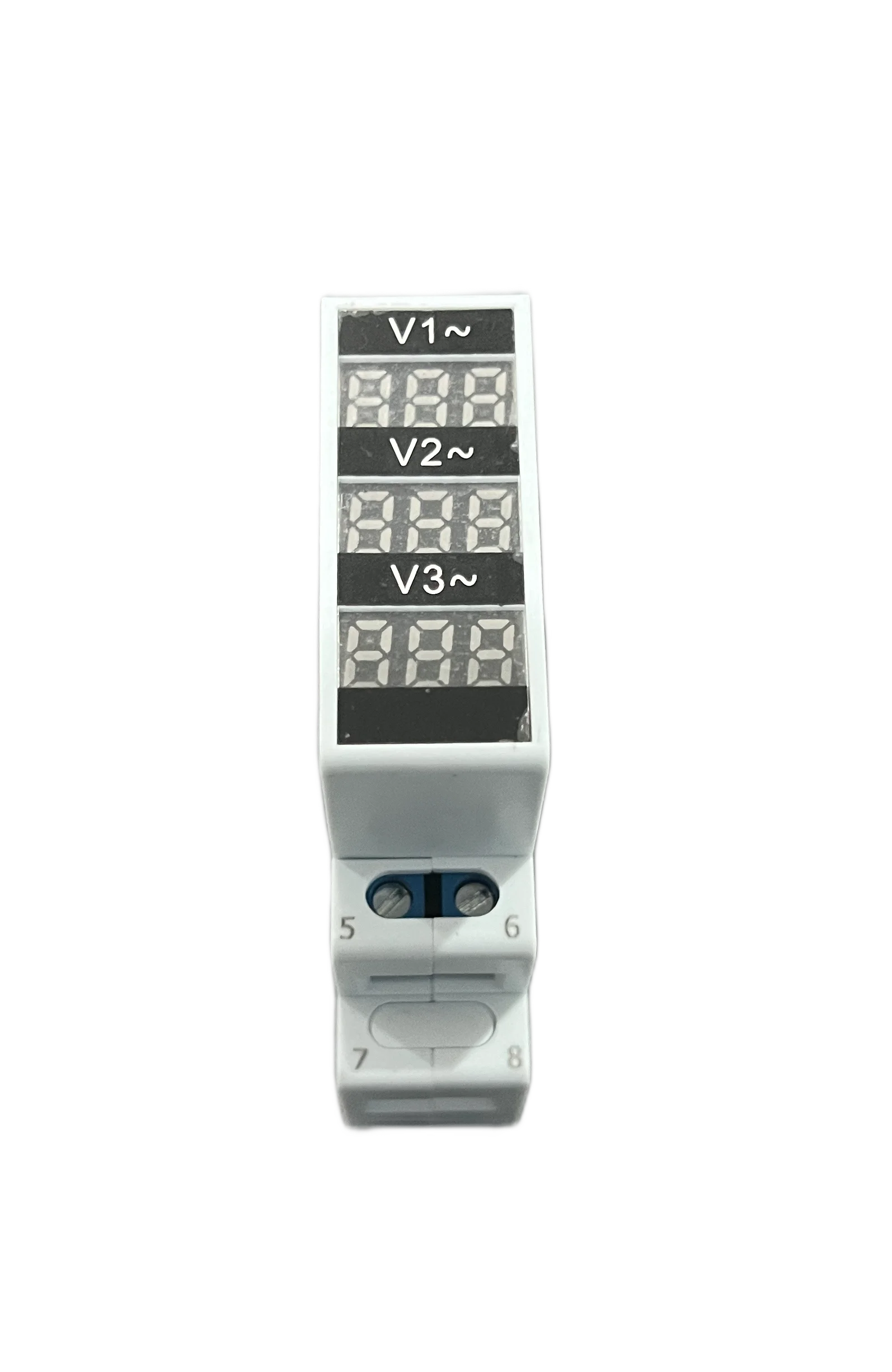 Din Rail 3 Phase Voltage Meter Led Digital Display Ac 80-500v Mini ...