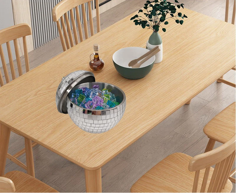1l Disco Ball Glass Ice Cooler Bowl - Buy 1l Multicolored Diamond ...