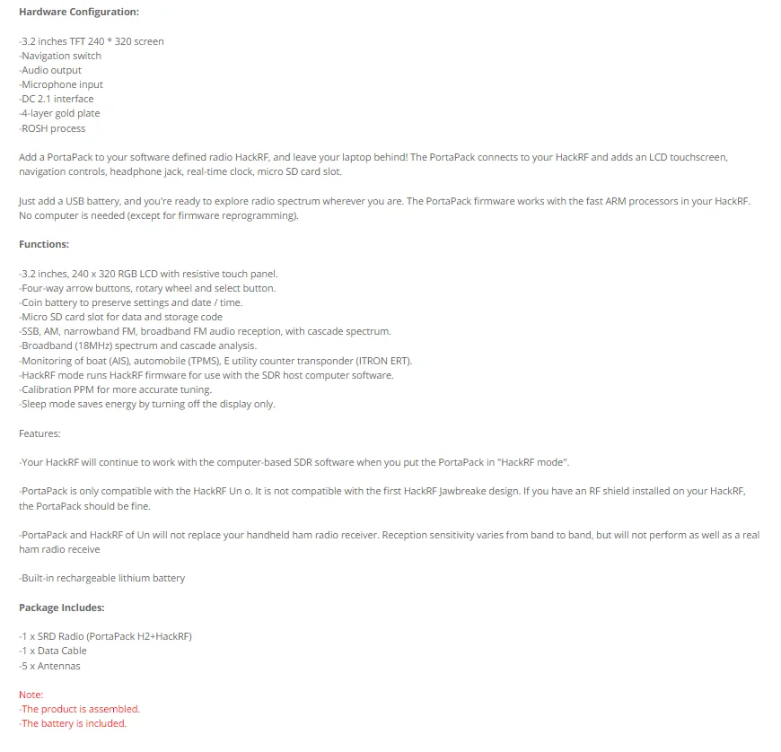 Hackrf One Sdr和新的portapack H2软件定义无线电1mhz-6ghz组装天线内置可充电电池 - Buy Srd收音机 ...