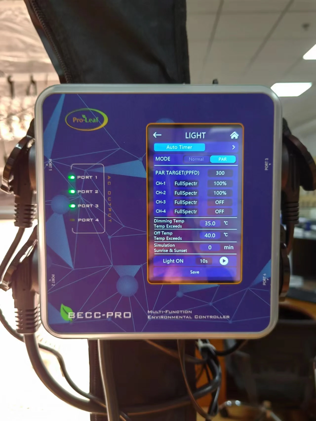 BECC-PRO Hydroponics Grow Controller Plant Control Set PAR Sensor CO2 Humidity Temperature ...