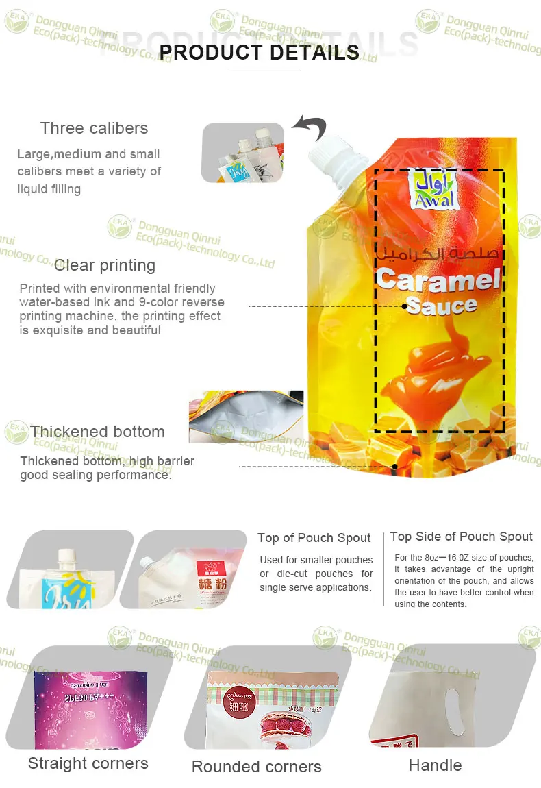 Custom Stand Up Pouch Liquid Detergent Pouch Transparent Juice Pack ...