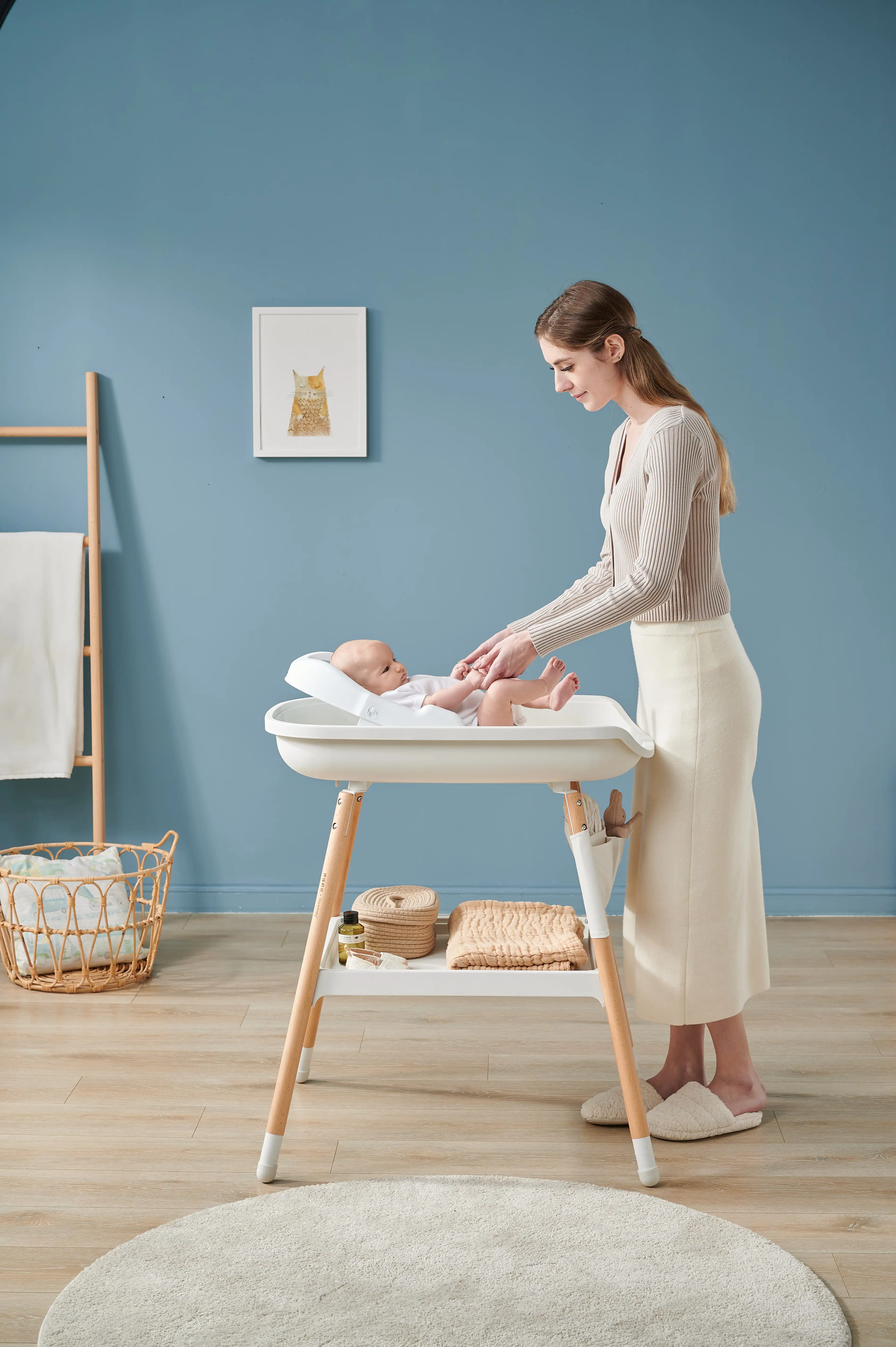 Baby Newborn Diaper Table Nursing Table Multi-functional Foldable Baby ...