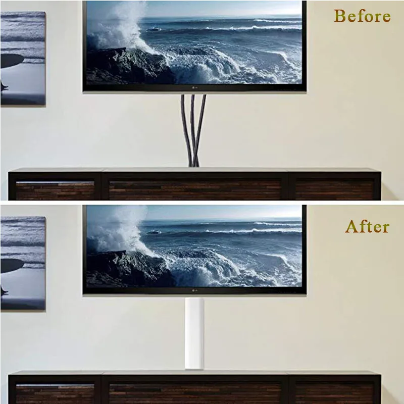White TV Cable Concealer - Organize Cords Efficiently
