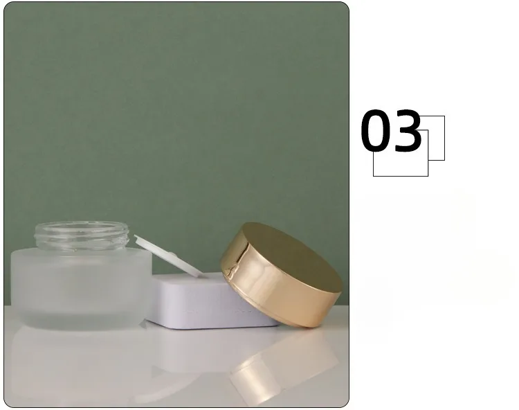 Luxury Matte Clear Frosted Gold Cover Glass Cosmetic Packaging