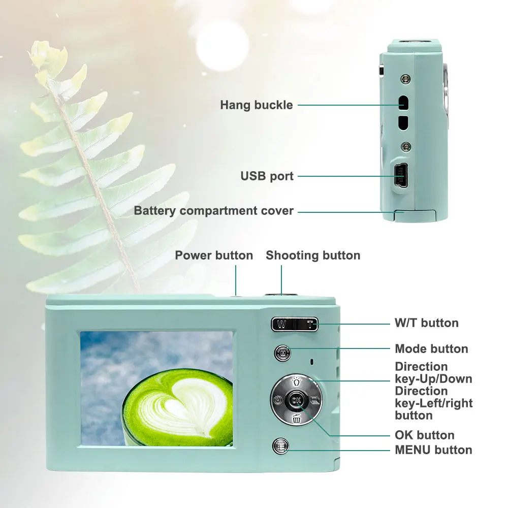 48mp 2.4 Inch Ips Digital Kamara Screen Compact Camera Point And Shoot ...