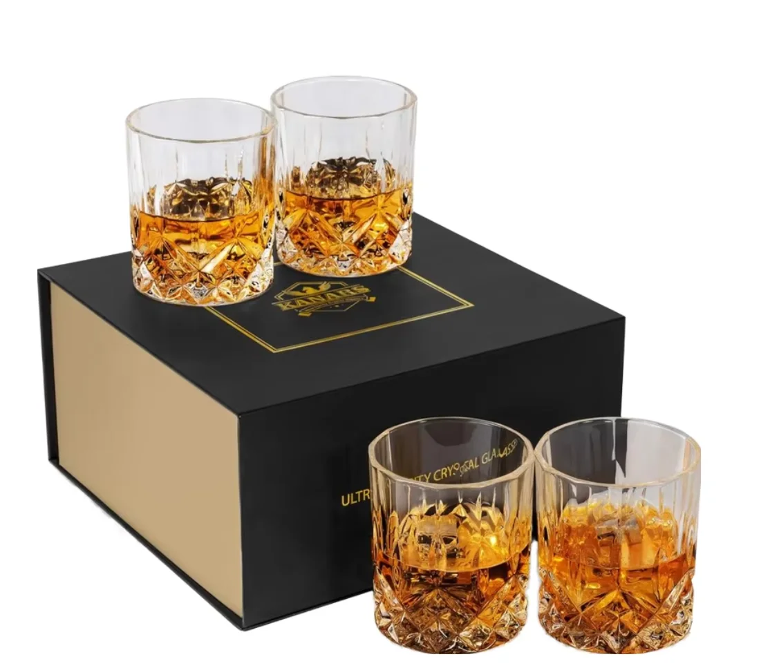 Luxury Old Fashioned 10 Oz Shot Glasses Box Rocks Barware Bourbon ...