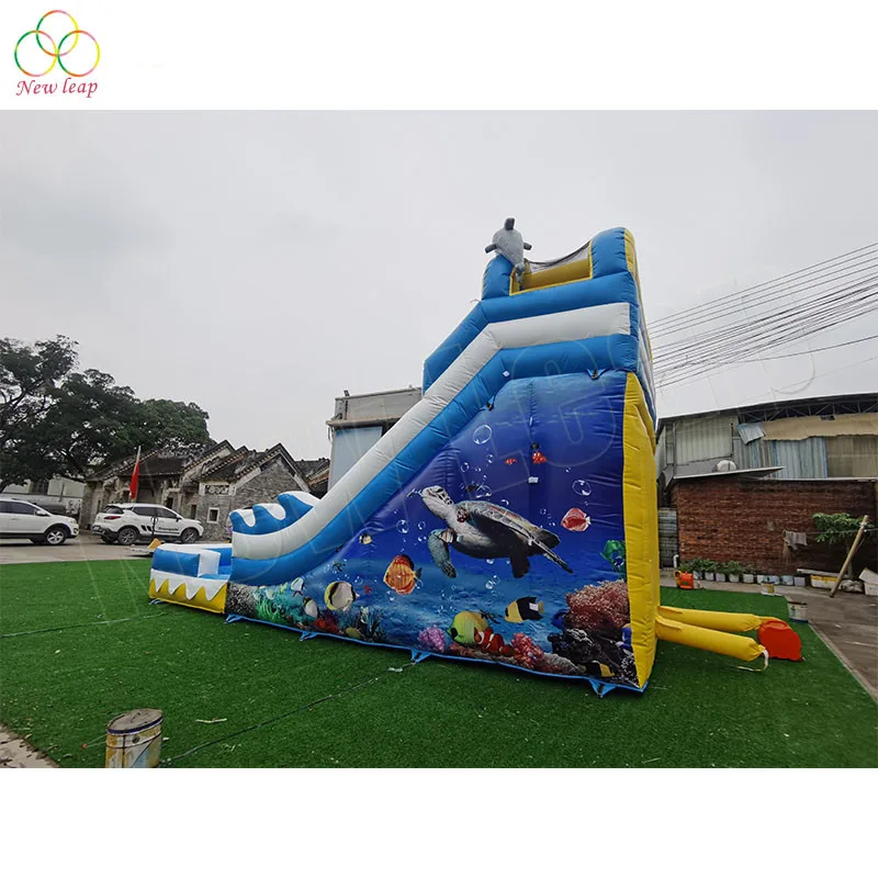 Outdoor Seaworld Theme Inflatable Water Slide & Bounce House