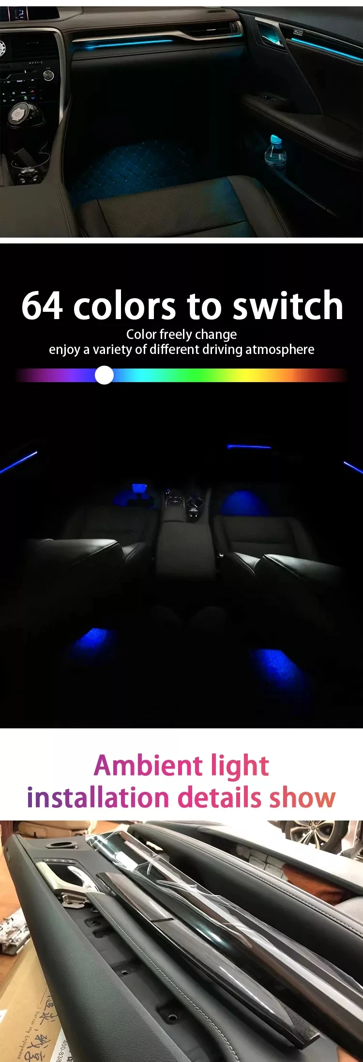 64 Colors Led Ambient Light For Lexus Rx 2016 -2020 Advanced Light ...