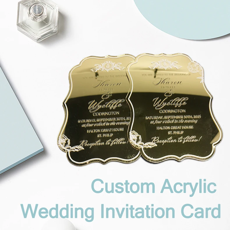 Wholesale Engraved Laser Cut Gold Mirror Acrylic Plexiglass Birthday ...