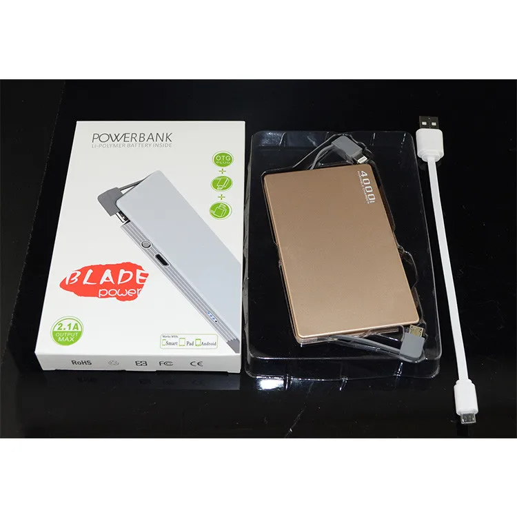 Hot Portable Credit Card Power Bank 4000 Mah Slim 4000mah Powerbank ...