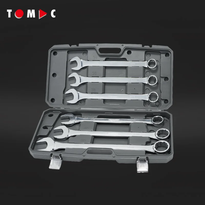 TOMAC Professional 6-Piece Large Metric Combination Wrench Set - Sizes ...