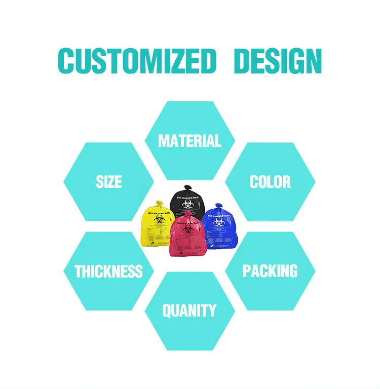 Custom Hospital Disposable Biohazard Medical Garbage Bags