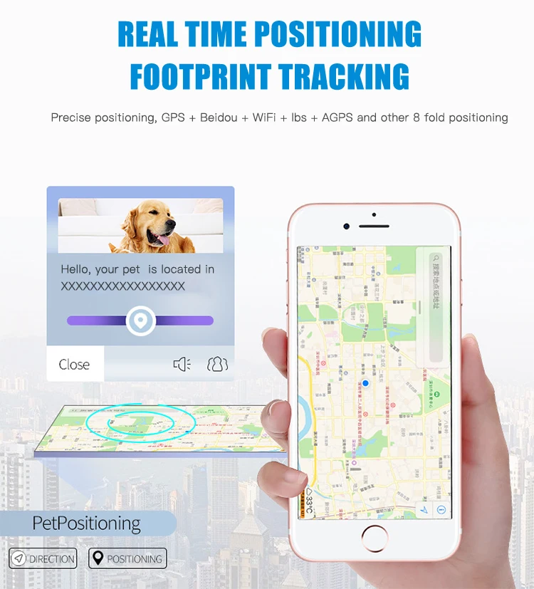 Dog Cat Find Device Bell Rings Tracking Locator Waterproof Ip67 Mini Pets Gps Agps Lbs Wifi ...