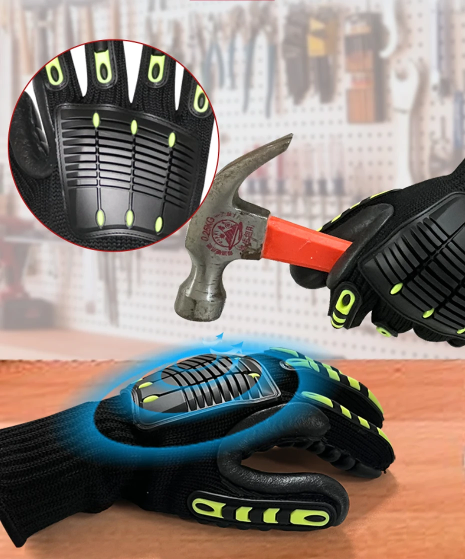 Tpr Shockproof Gloves With Latex Foam Impact-resistant And Cut ...