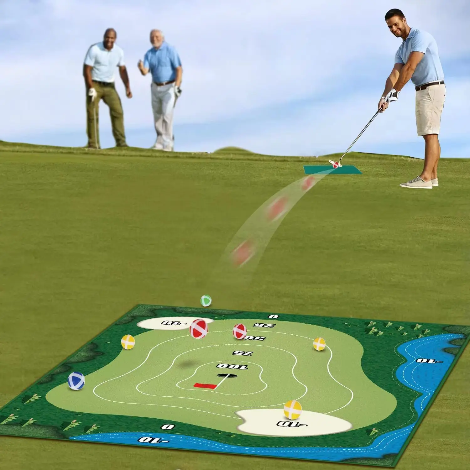 Funny Golf Sticky Ball Mat 150*80cm Strike Exercise Mat Home Golf Games ...