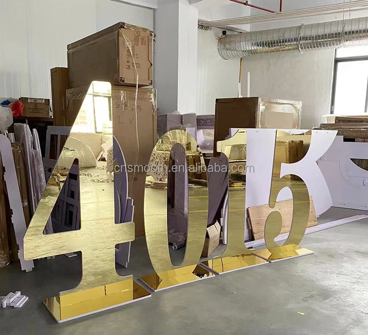 Wedding Birthday Custom Giant Gold Mirrored Acrylic Numbers 3d Big ...