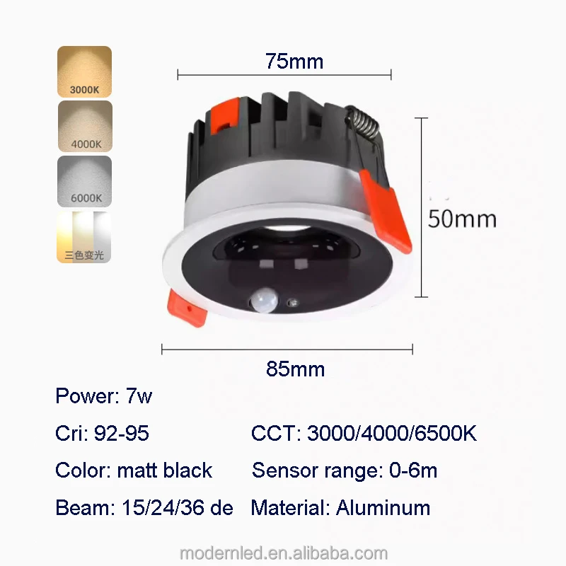 2.5 Inch 7w Ceiling Motion Sensor Light Indoor Smart Spot Light And ...