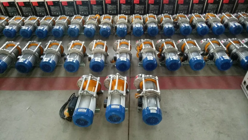 1 Ton Electric Wire Rope Motor Hoist Construction Cable Pulling Winch ...