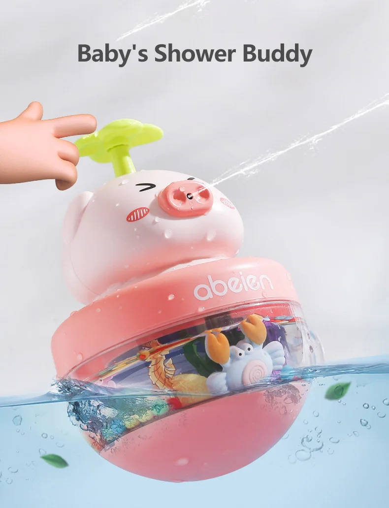 New Design Baby Cartoon Animal Amphibious Pressing Water Bath Roly-poly ...