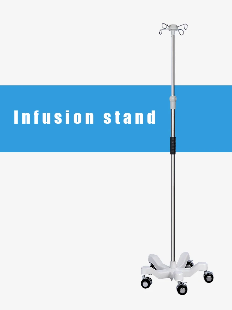 Stainless Steel IV Pole - Durable & Movable Infusion Stand