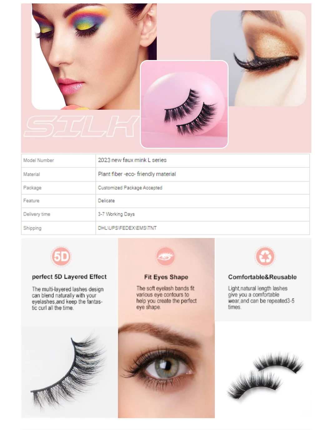 Jintong Semi-hand Made Classic Carton Box Or Customized Mink Lashes ...
