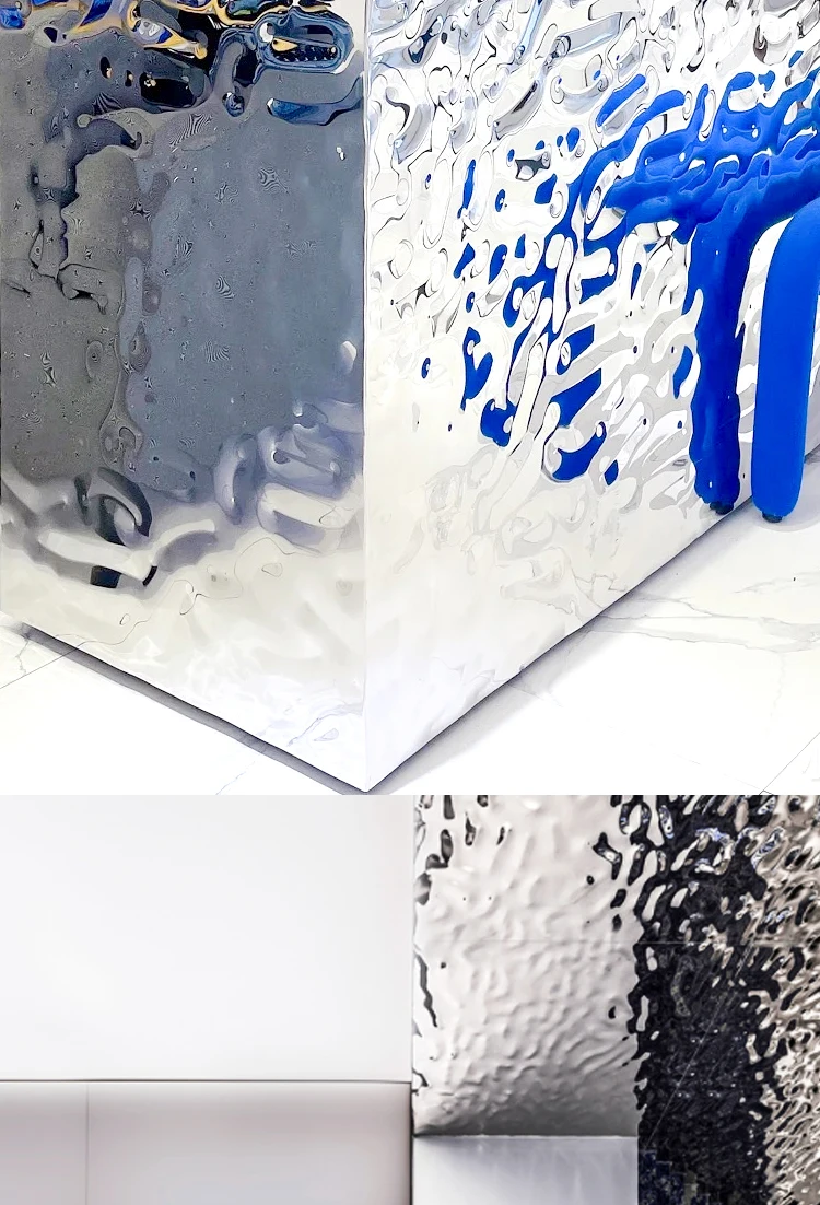 3D Water Ripple Wall Panel Bamboo Charcoal Wood Veneer