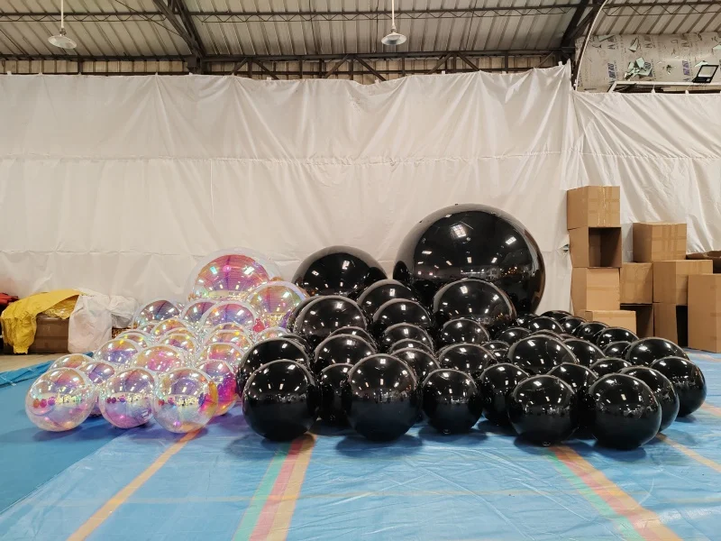 Giant PVC Gold Silver Inflatable Ball for Weddings Disco Parties-Shiny ...