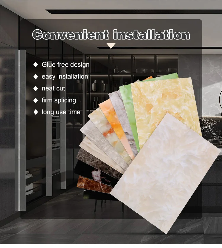 1220 2440 PVC Marble Sheet Lvt Flooring for Home Decoration